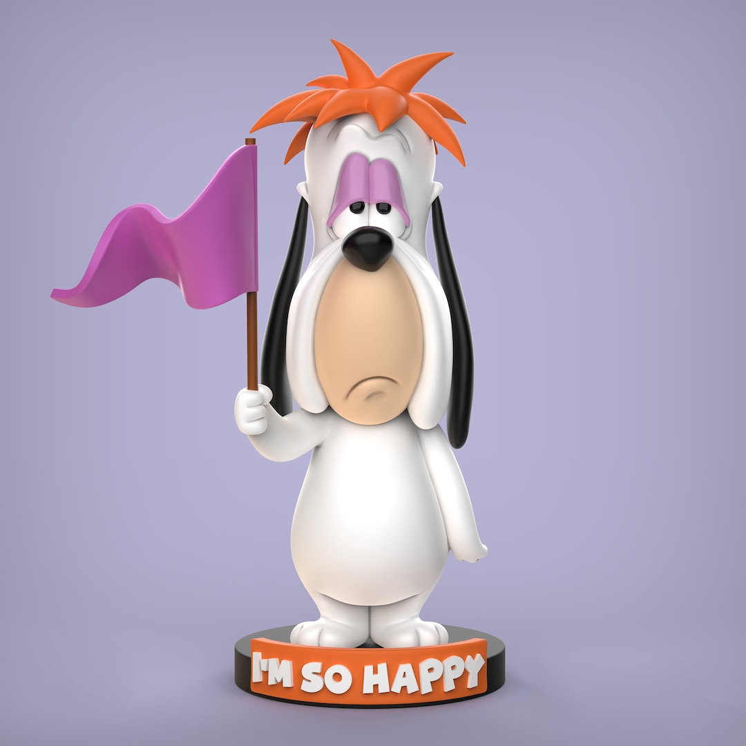 Droopy Dog Fanart 3d Printed Hand Painted Figure Dr Oopy Hand Made ...