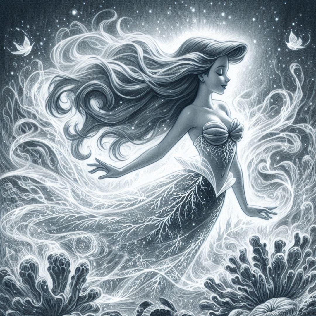 Little Mermaid Hueforge Stl File Geisha 3d Printed Ariel Wall Art Décor ...