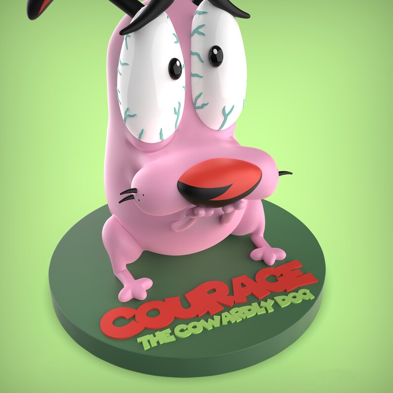 Courage the Cowardly Dog Fanart 3d Printed Hand Painted Figure Courage ...
