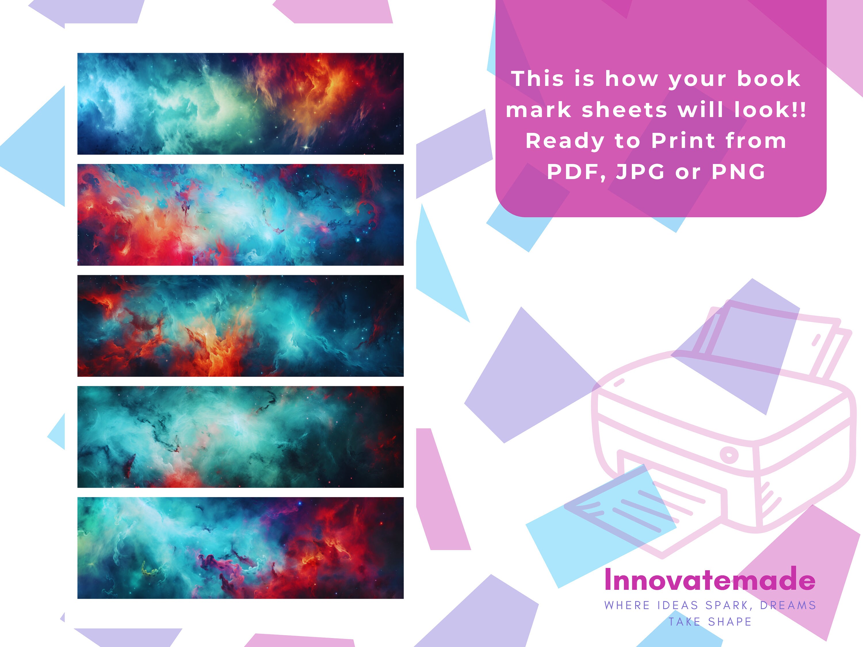 Interstellar Journeys: 25 Galactic Dreams Printable Bookmarks Digital ...