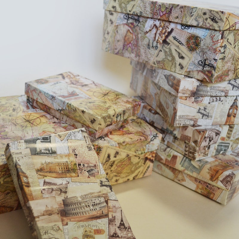 World Map Paper Bags - Etsy