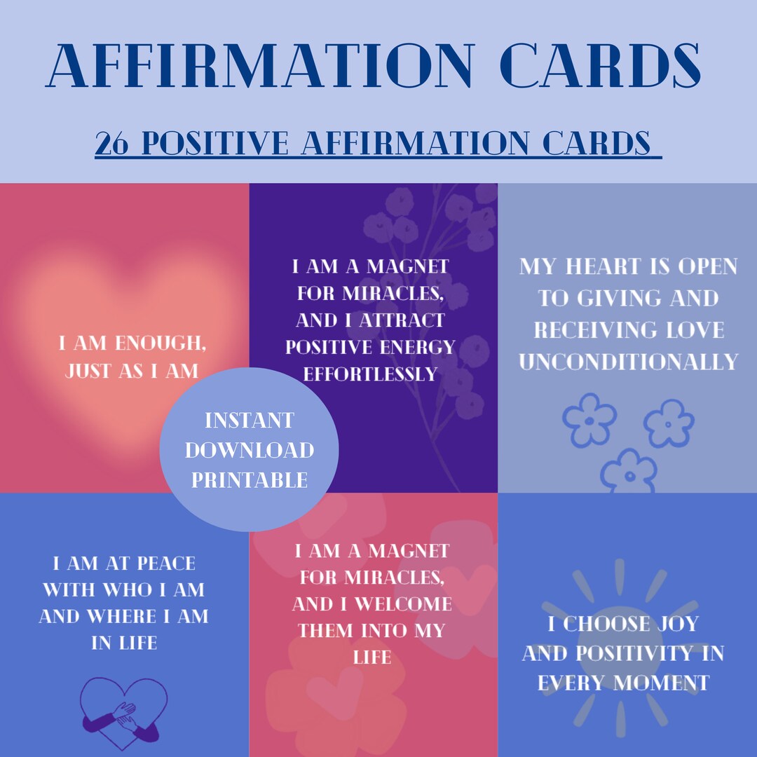 Affirmation Cards for Positivity & Growth, Affirmations, Self Love ...