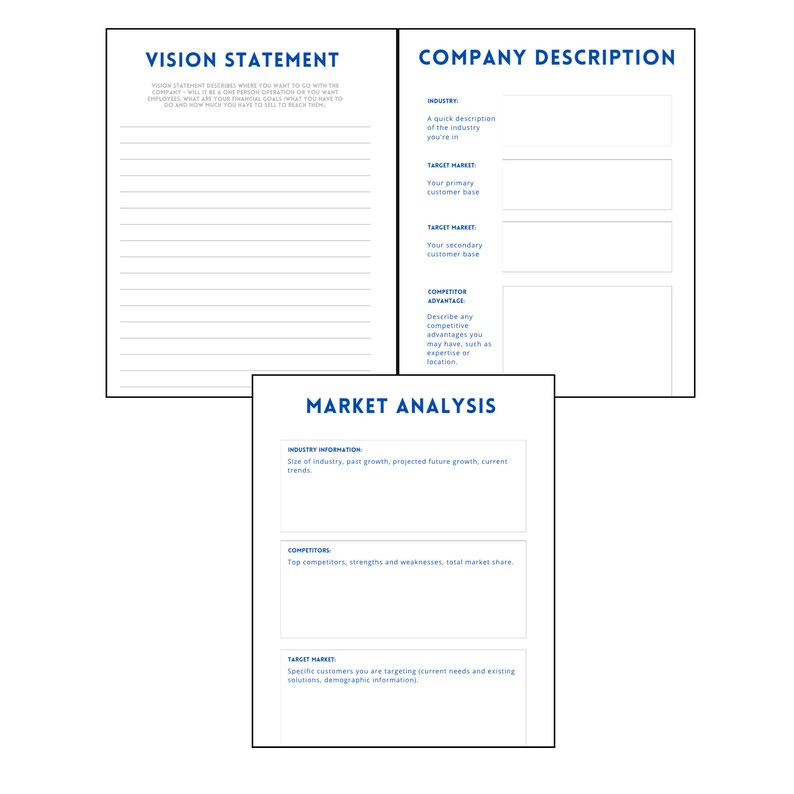 Printable Business Plan Template 2025 (PDF Download) - Etsy