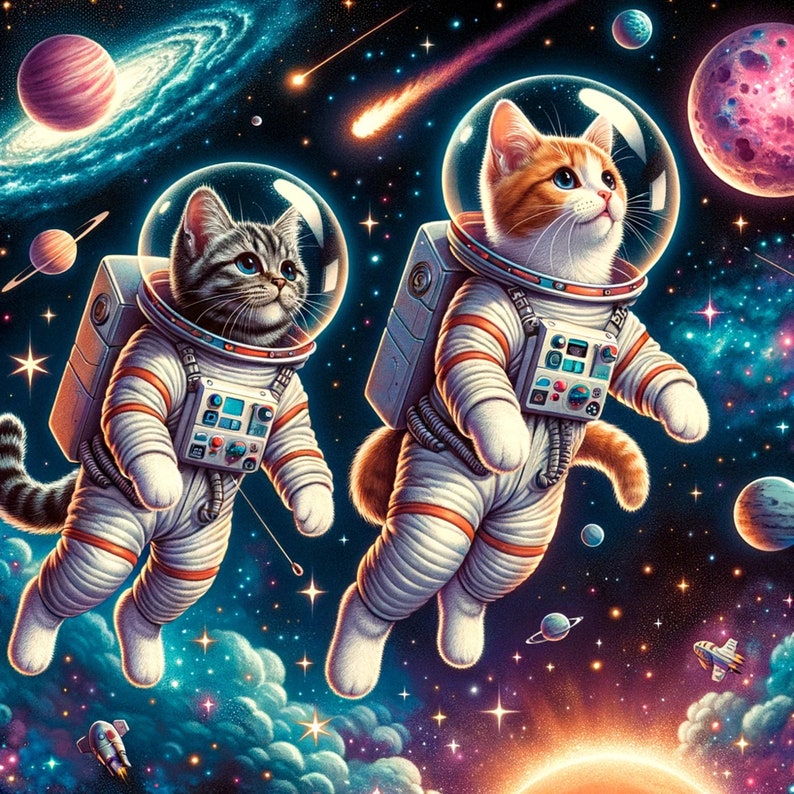 Space Cats - Etsy