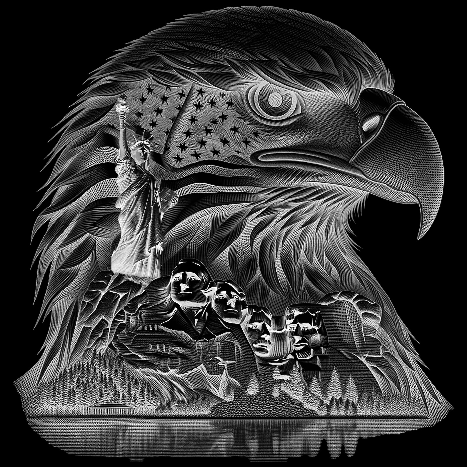 Laser Engraving PNG File | Digital Download | American Bald Eagle ...