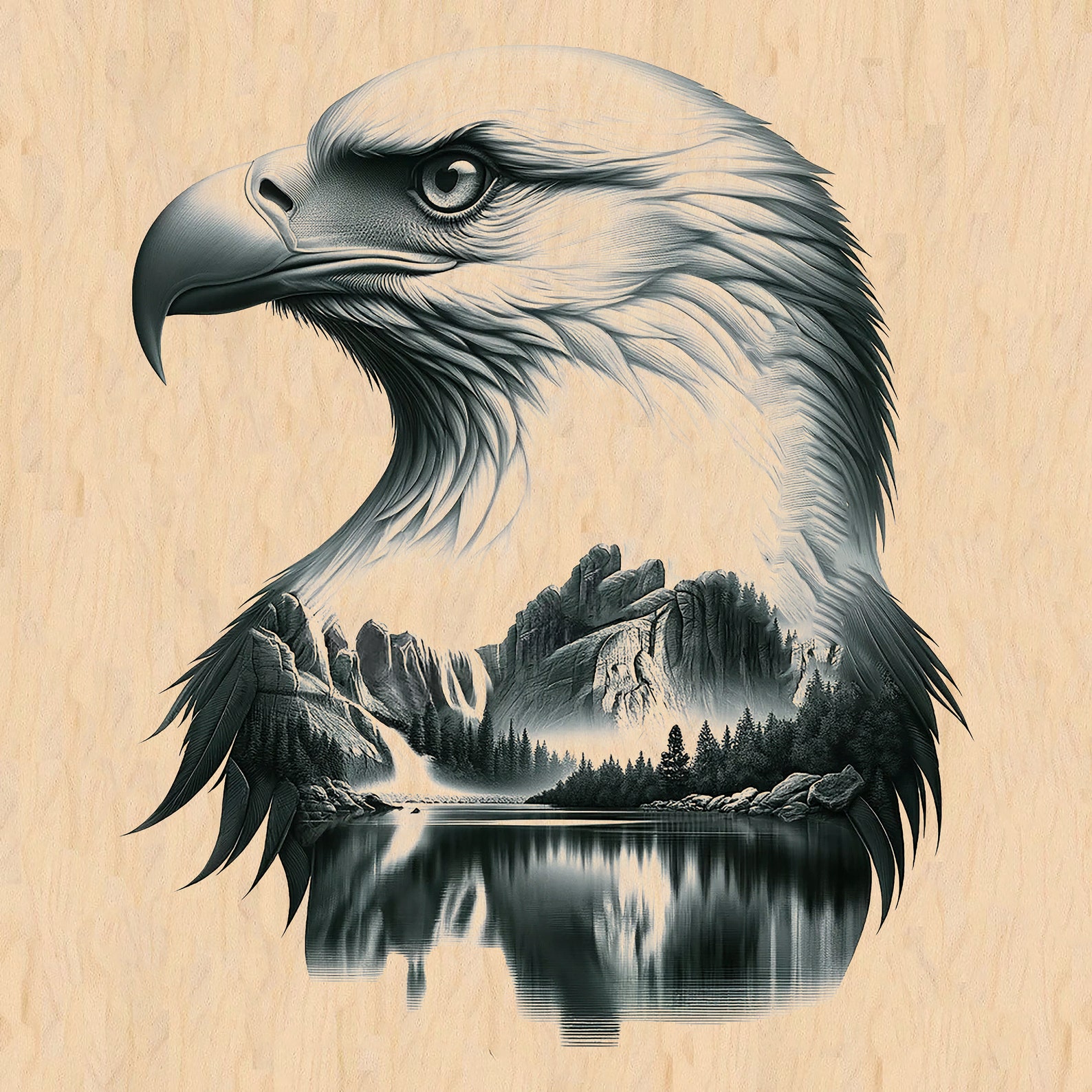 Laser Engraving PNG File | Digital Download | American Bald Eagle ...