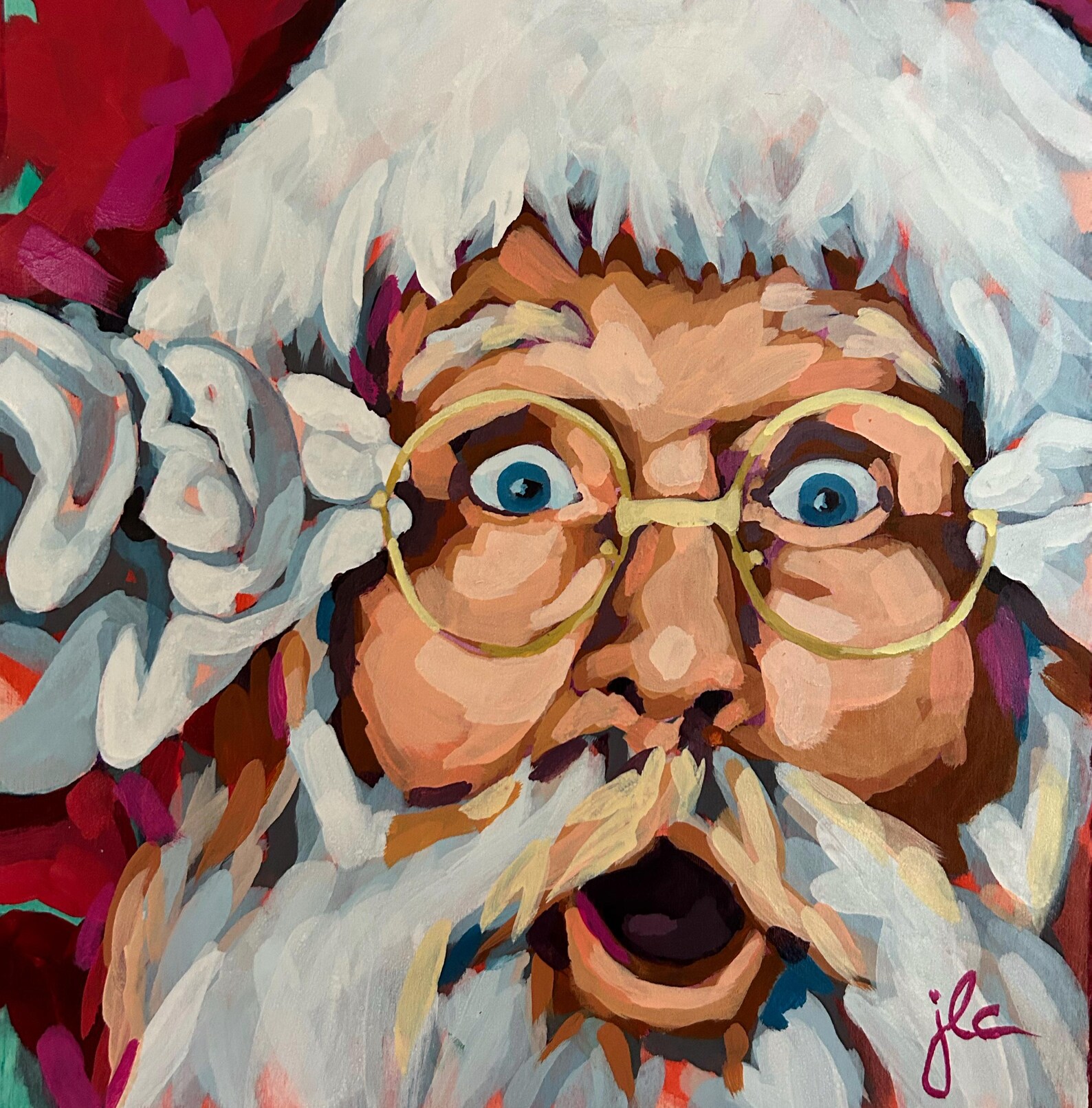 Oh Santa 12"x12" Cradled Board - Etsy