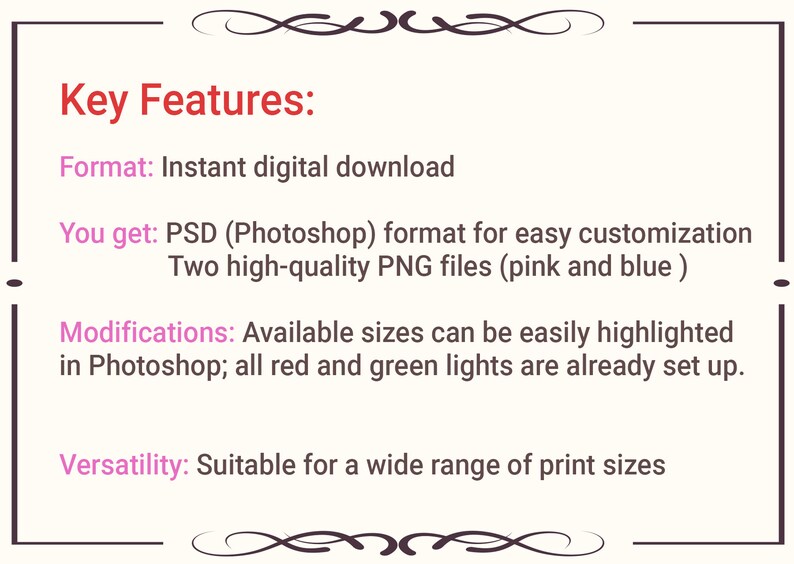 Customizable Print Size Guide, Wall Art Size, Frame Size Guide, Poster ...