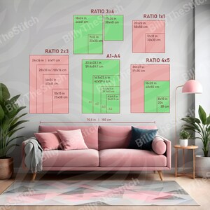 Wall Art Size Guide: Modern Living Room Print Chart (PSD) (digital ...