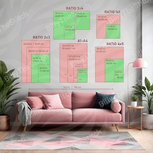 Customizable Print Size Guide, Wall Art Size, Frame Size Guide, Poster ...