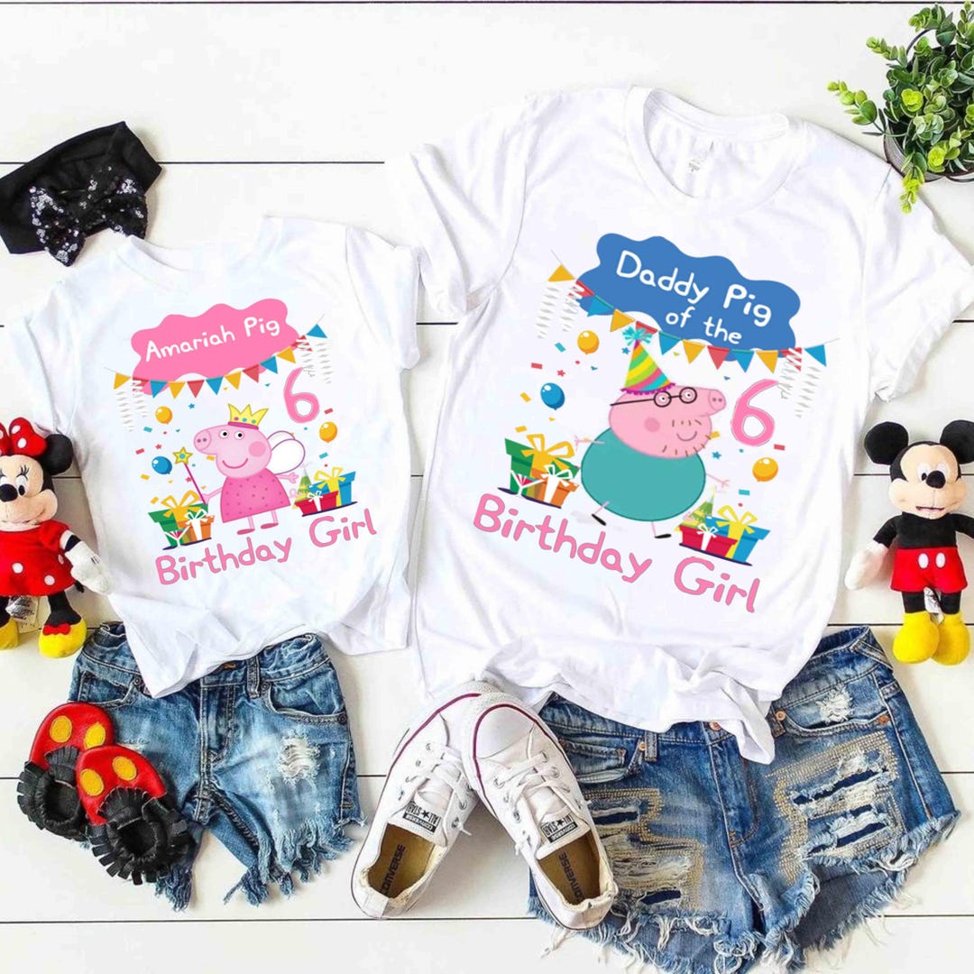 Custom Pig Birthday Shirt,peppa Pig Birthday Shirt, Pig Birthday Girl ...