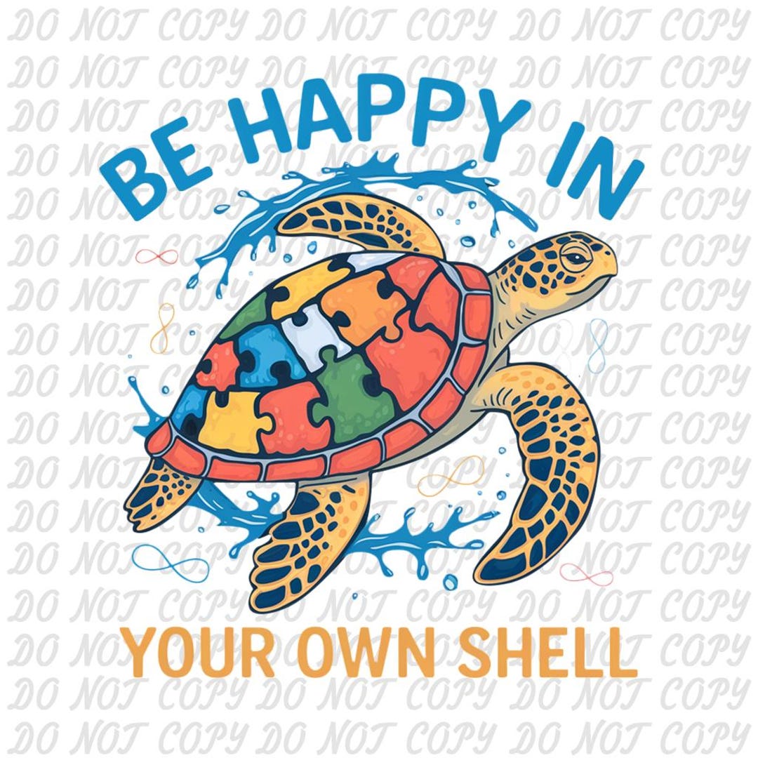Be Happy in Your Own Shell Png, Autism Awareness Month Png, Rainbow ...