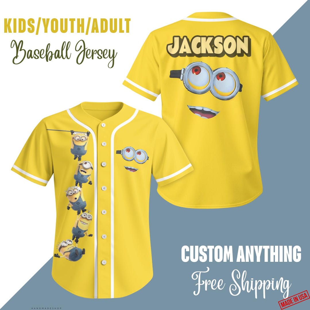 Custom Minions Birthday Jersey, Minion Birthday Jersey, Custom Birthday ...