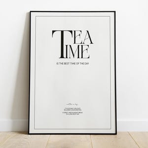 Tea Time Kitchen Poster, Restaurant Wall Print, Dining Room Wall Art ...