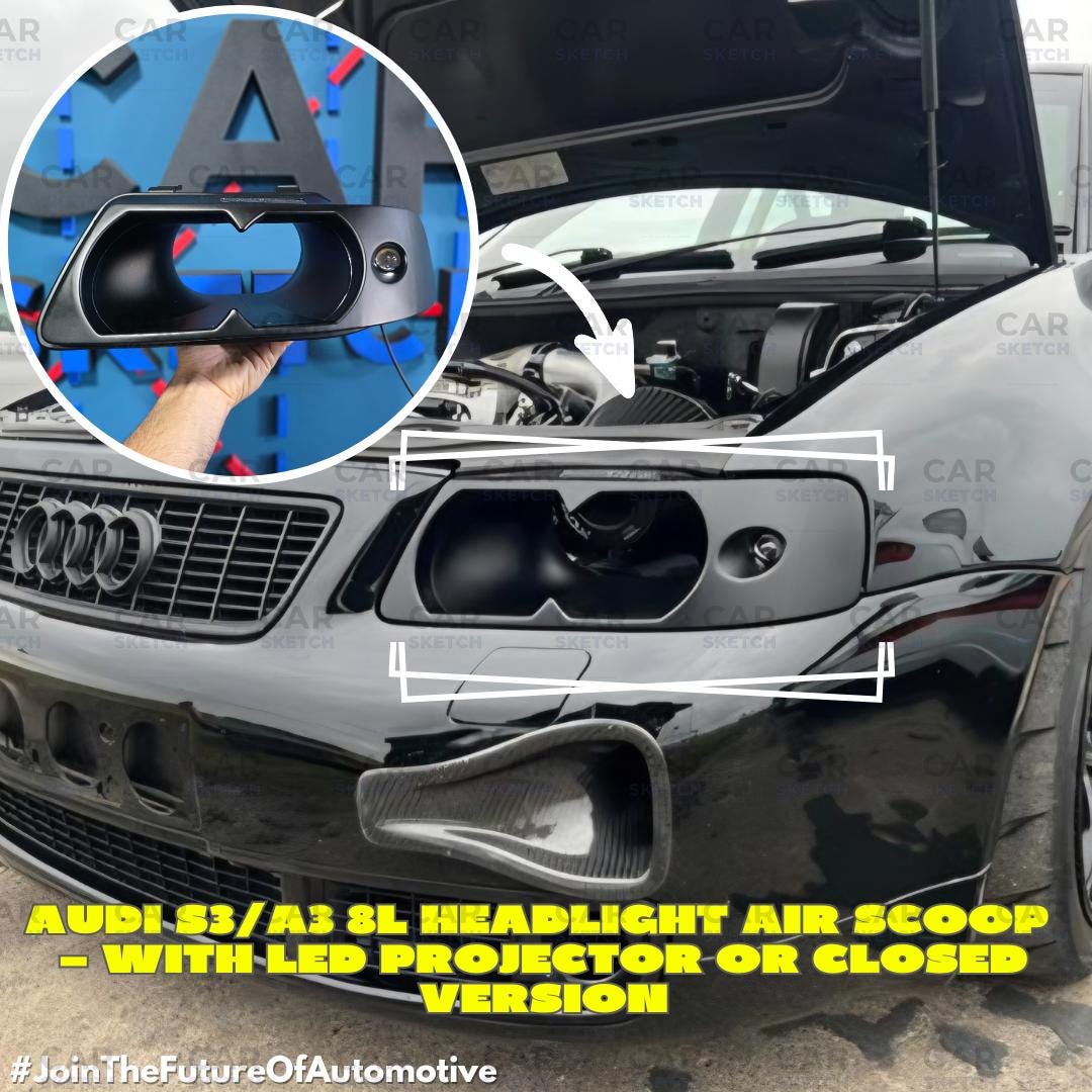 Audi S3/A3 8L Headlight Air Scoop – With LED Projector or Closed ...