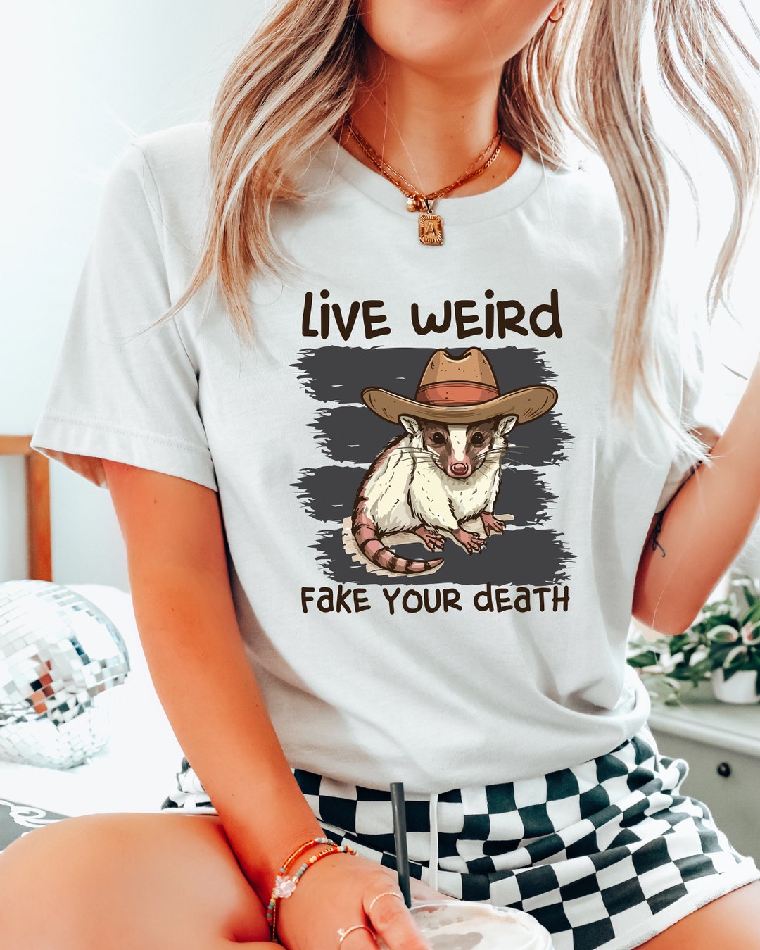 Live Weird Fake Your Death Opossum Shirt, Silly Possum Shirt, Possum ...
