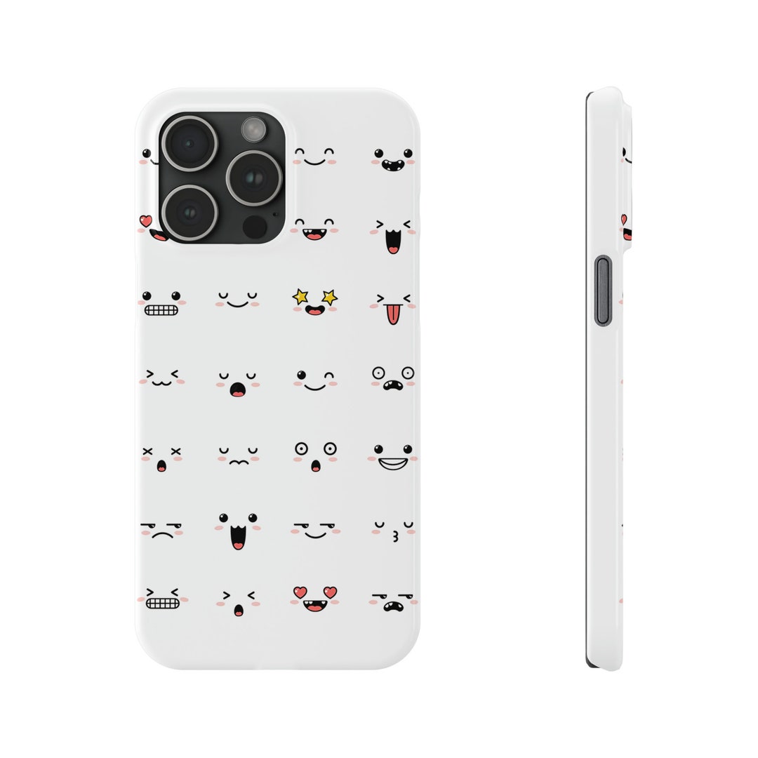 Cute Emoji Phone Case, Kawaii Emojis Collage Cover for iPhone 15, Plus ...