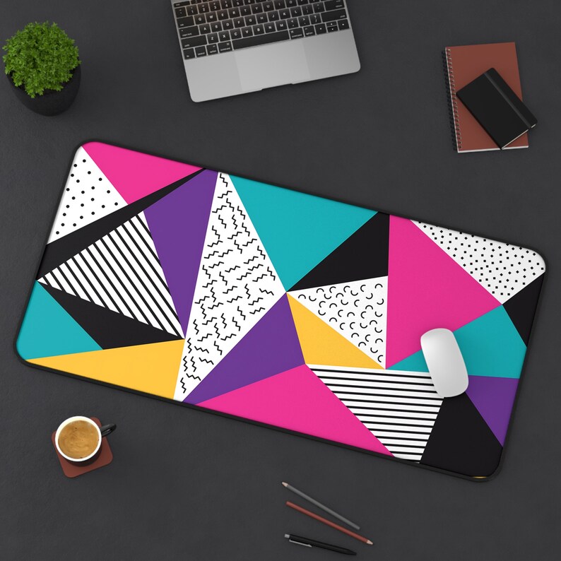 Retro 80s Desk Mat, Cute 90s XL Mousepad, Vintage Desk Mat, Gaming Desk ...