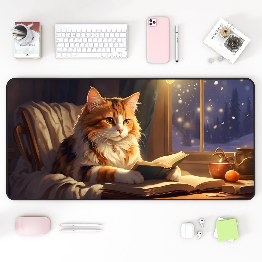 Adorable Cat Desk Mat Perfect Cute Gift for Him or Her, Office and ...