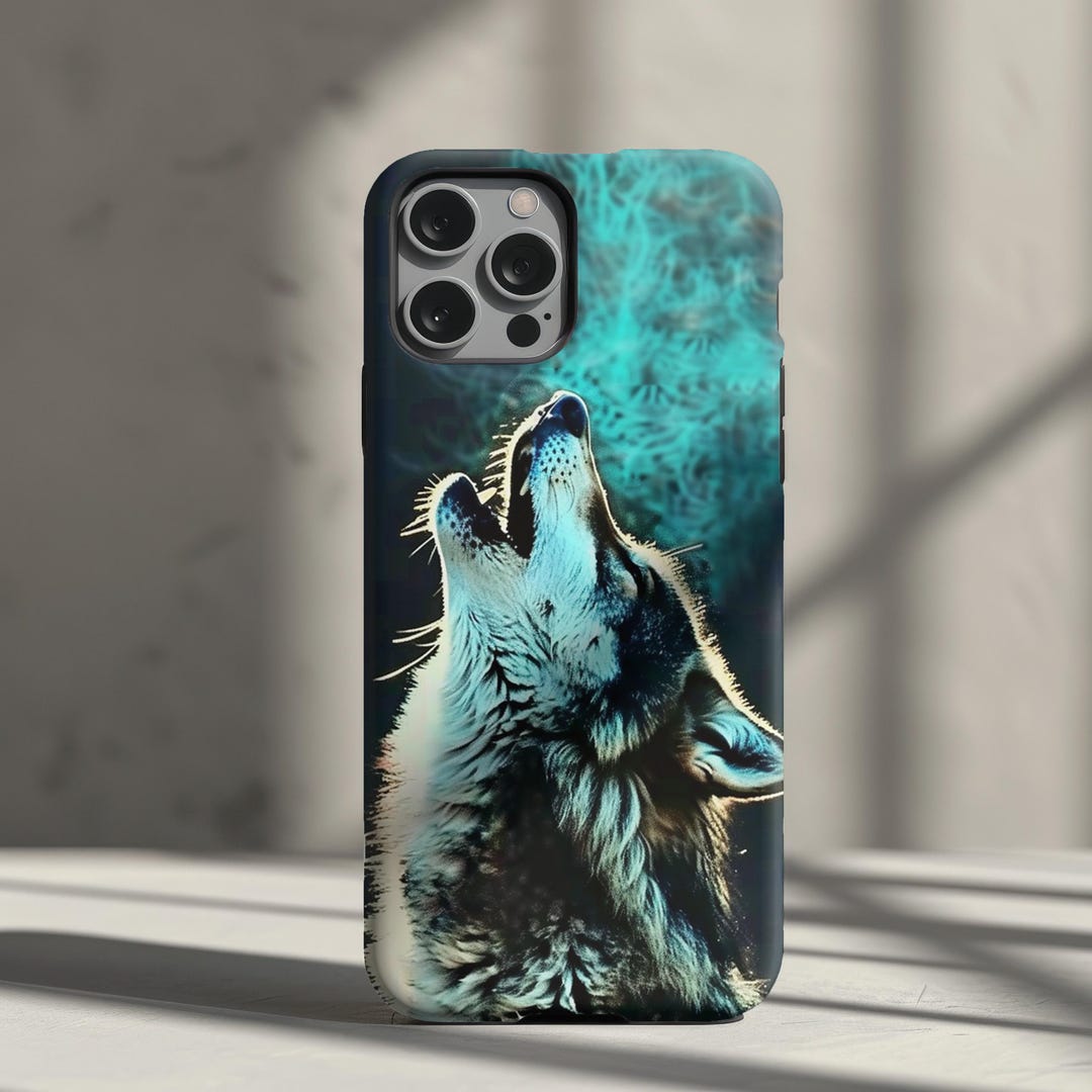 Howling Wolf Phone Tough Case, Aesthetic Nature Timber Wolf Cover Fits ...