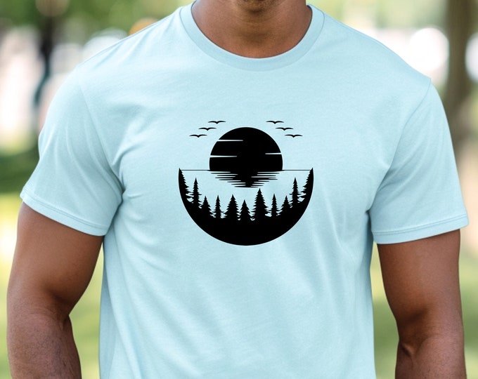 Retro Forest Shirt, Trees Themed Shirt, Adventure Lover Shirt,sun Set ...