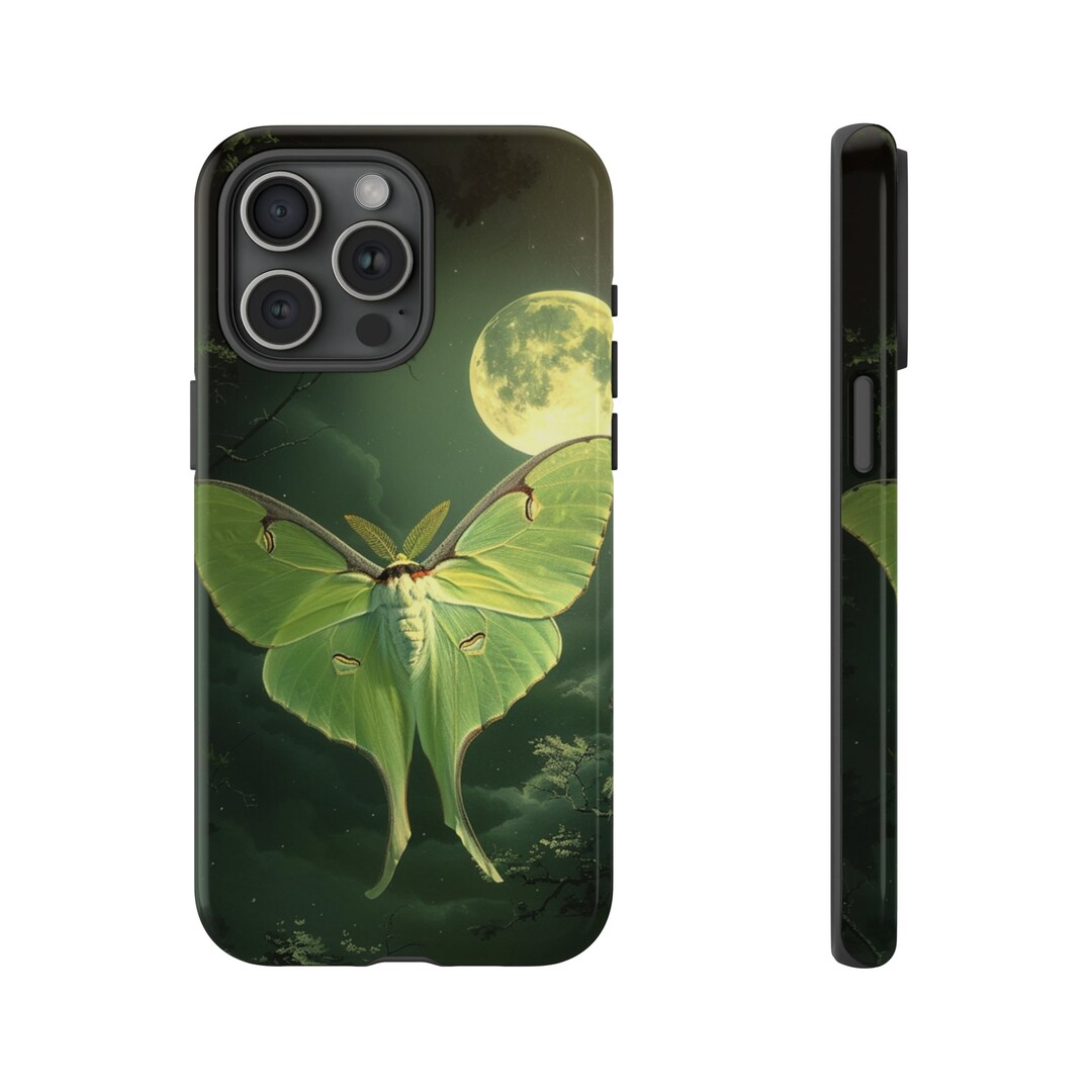 Luna Moth Phone Case Cottagecore Whimsigoth Art Tough Case for iPhone ...