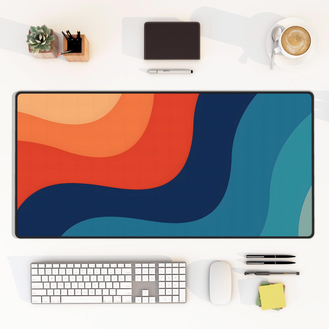 70s Vintage Desk Mat, Groovy Retro Desk Pad, Keyboard Mat, Tech ...