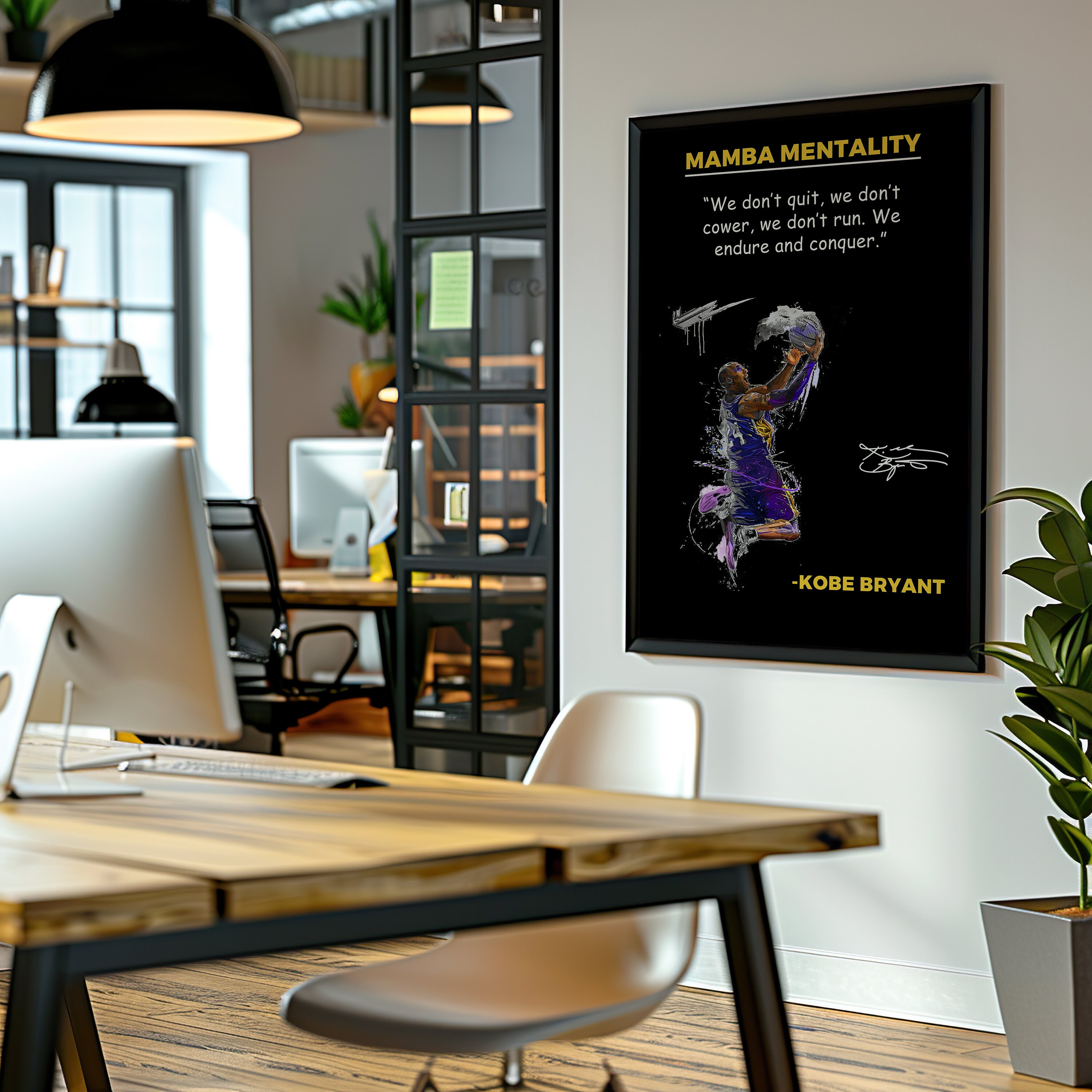 Kobe Bryant, Kobe Bryant Print, Kobe Poster, Mamba Mentality ...