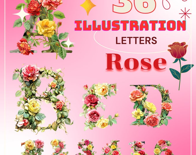 Rose Png Clipart Rose Font Alphabet Rose Letters Png Doodle Letters ...