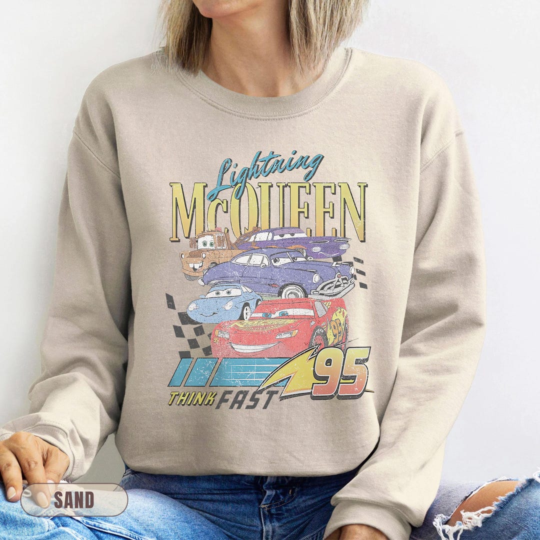 Vintage Lightning Mcqueen Sweatshirt, Disney Cars Comfort Colors Shirt ...