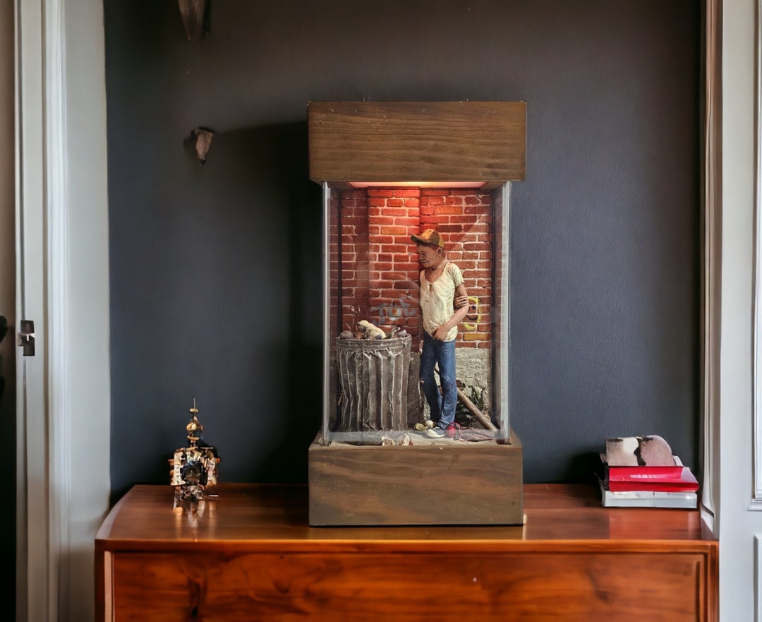 Michael Garman Signed Cityscape Sculpture Shadowbox Lighted Sculpture ...