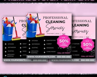Cleaning Service Flyer, DIY Flyer Template Design, Cleaning Flyer ...