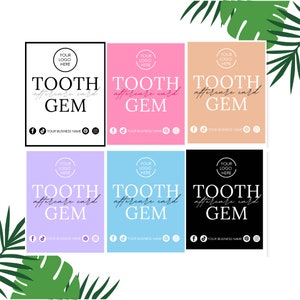 Editable Tooth Gem Care Cards Instructional Template, 12 Bundle Care ...