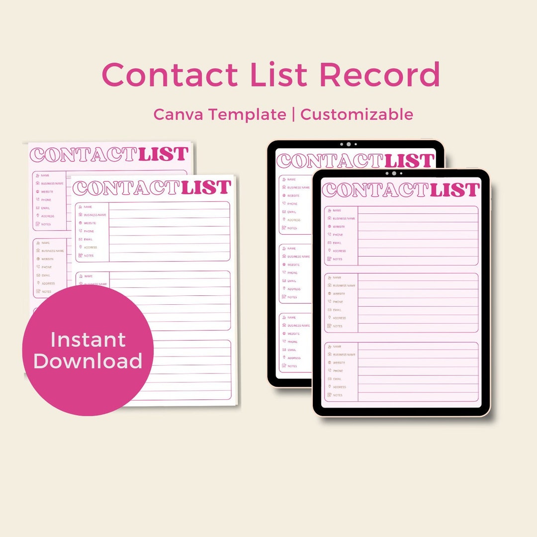 Contact List Record | Address Book | Contact Management Tool | Fully ...