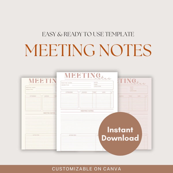 Meeting Agenda Template - Etsy