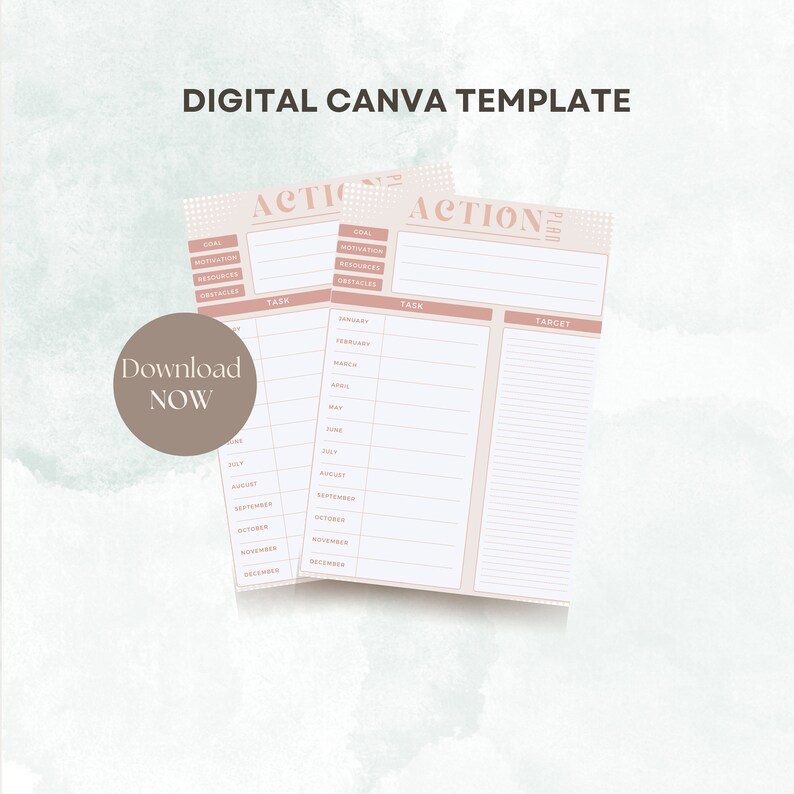 Monthly Action Plan | Smart Goals Planner| Achieved Goal Planner ...