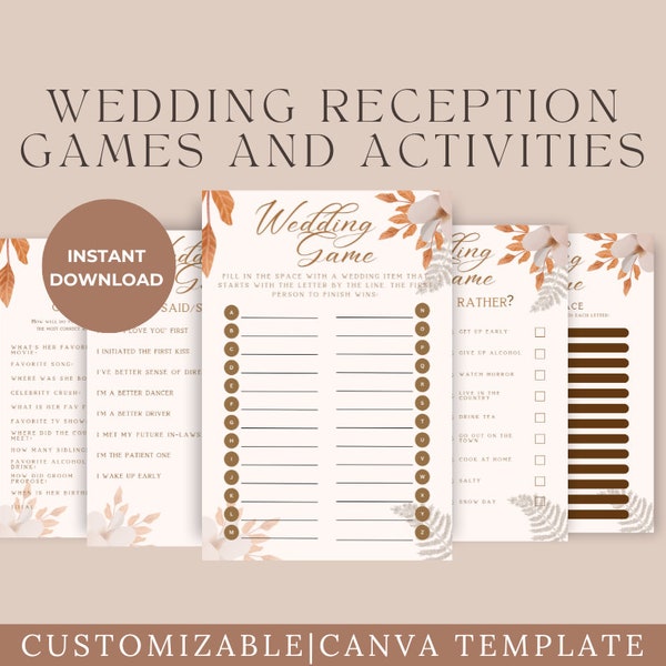 Wedding Games for Reception - Etsy