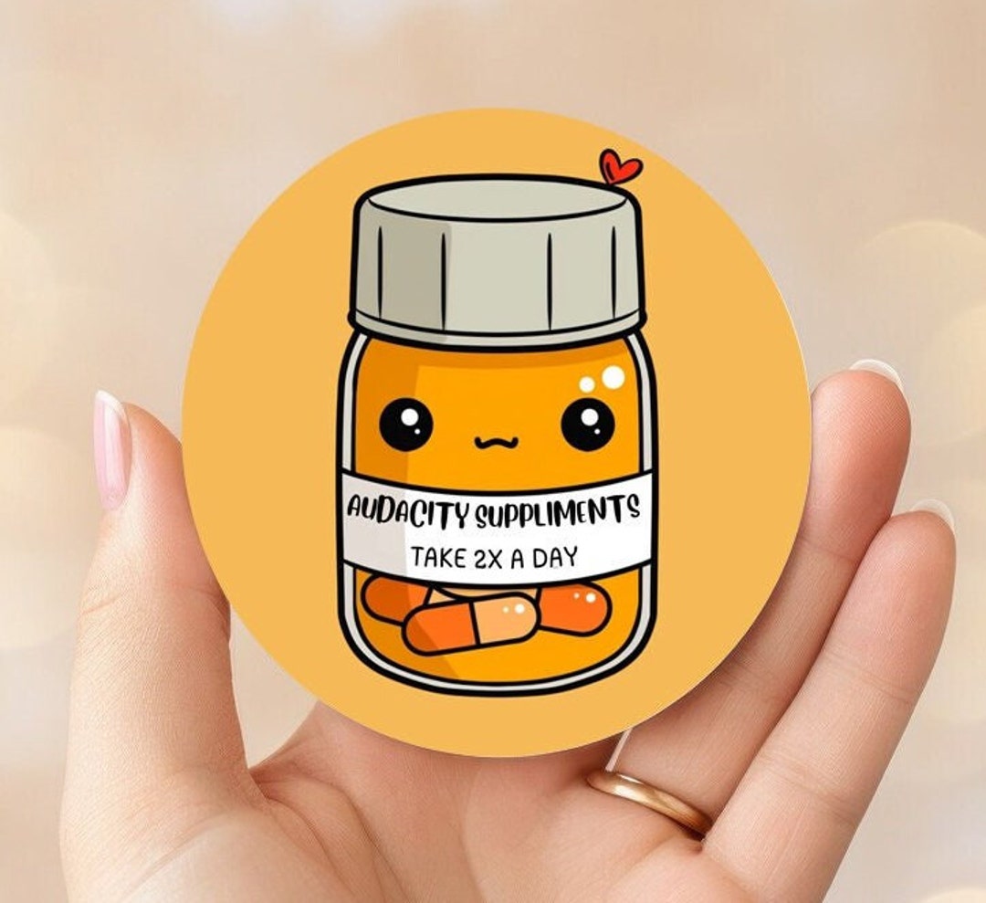 Pill Sticker Audacity Supplements Take 2 A, Clear Cartoon Sticker for ...