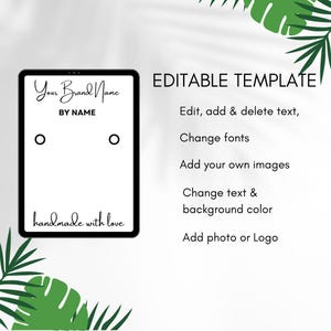 Editable Jewelry Display Card Template, Printable Earrings Display ...