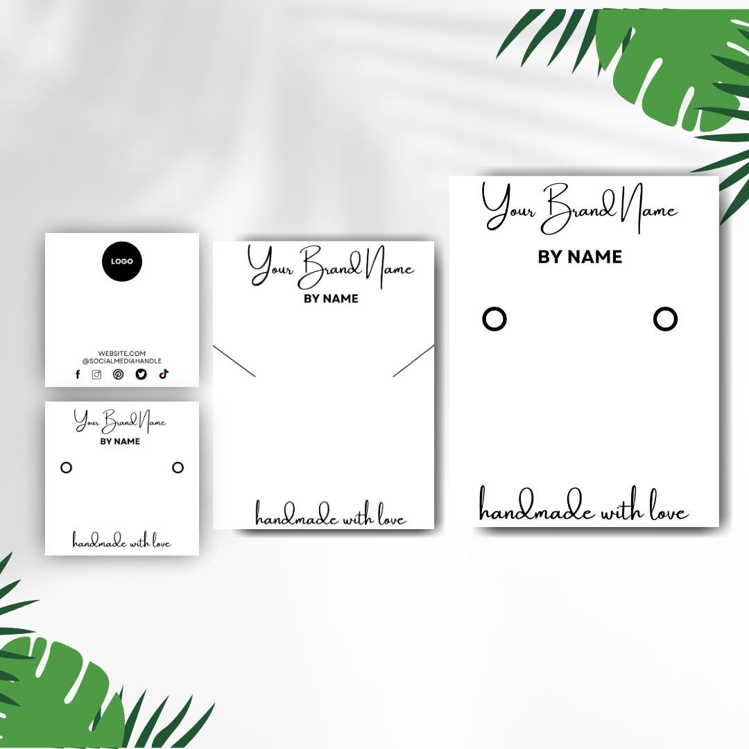 Editable Jewelry Display Card Template, Printable Earrings Display ...