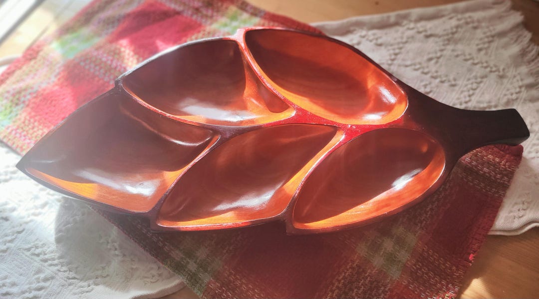 Large Wooden Leaf Bowl - Etsy