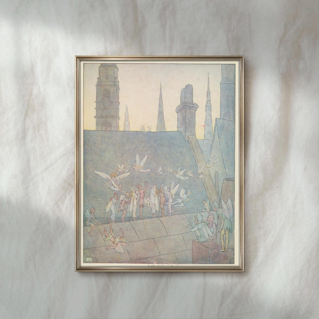 Vintage Fairy Gathering Painting | Antique Enchanted Fantasy Artwork ...