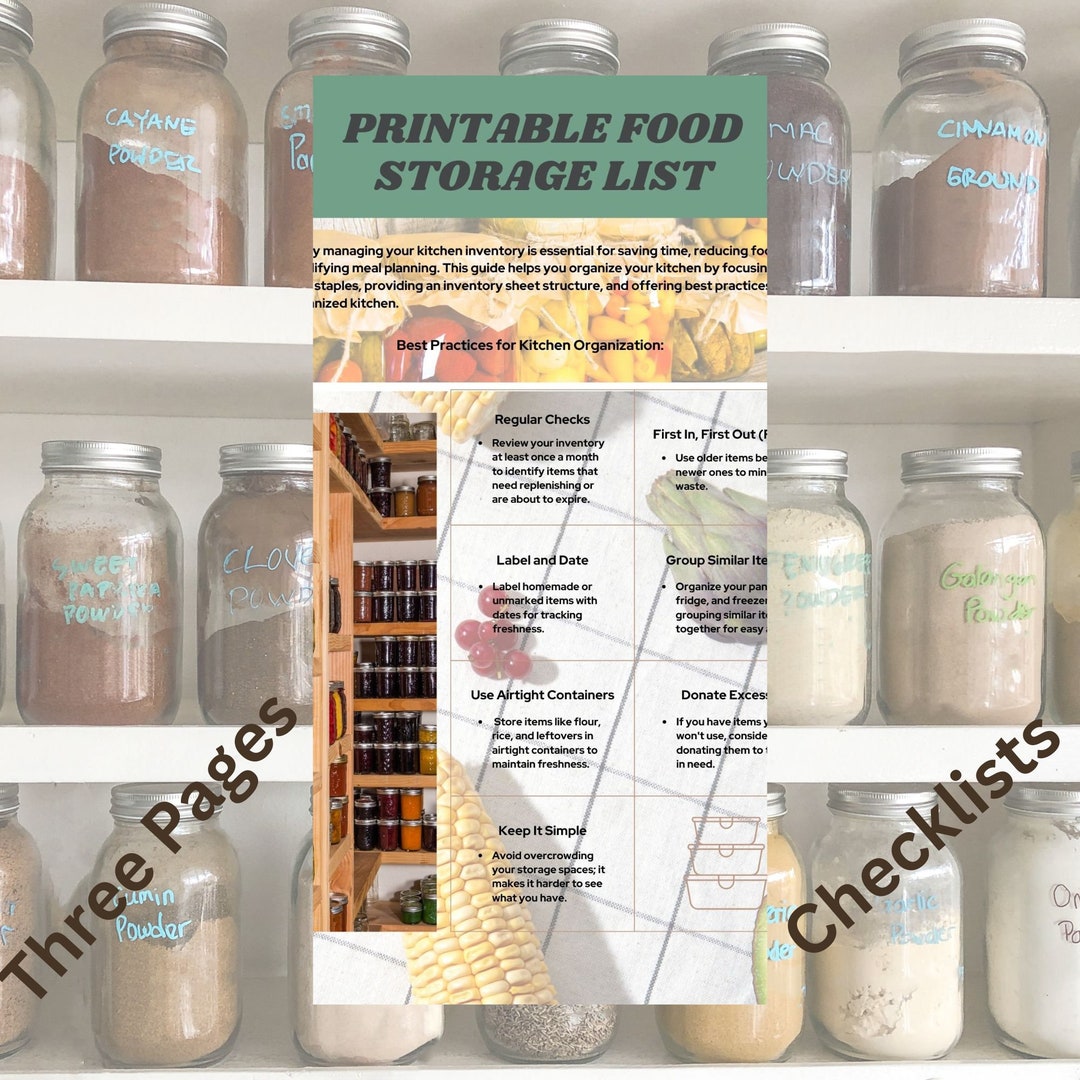 Three Printable Food Storage Checklists Preparedness Foodsafety Healthy ...