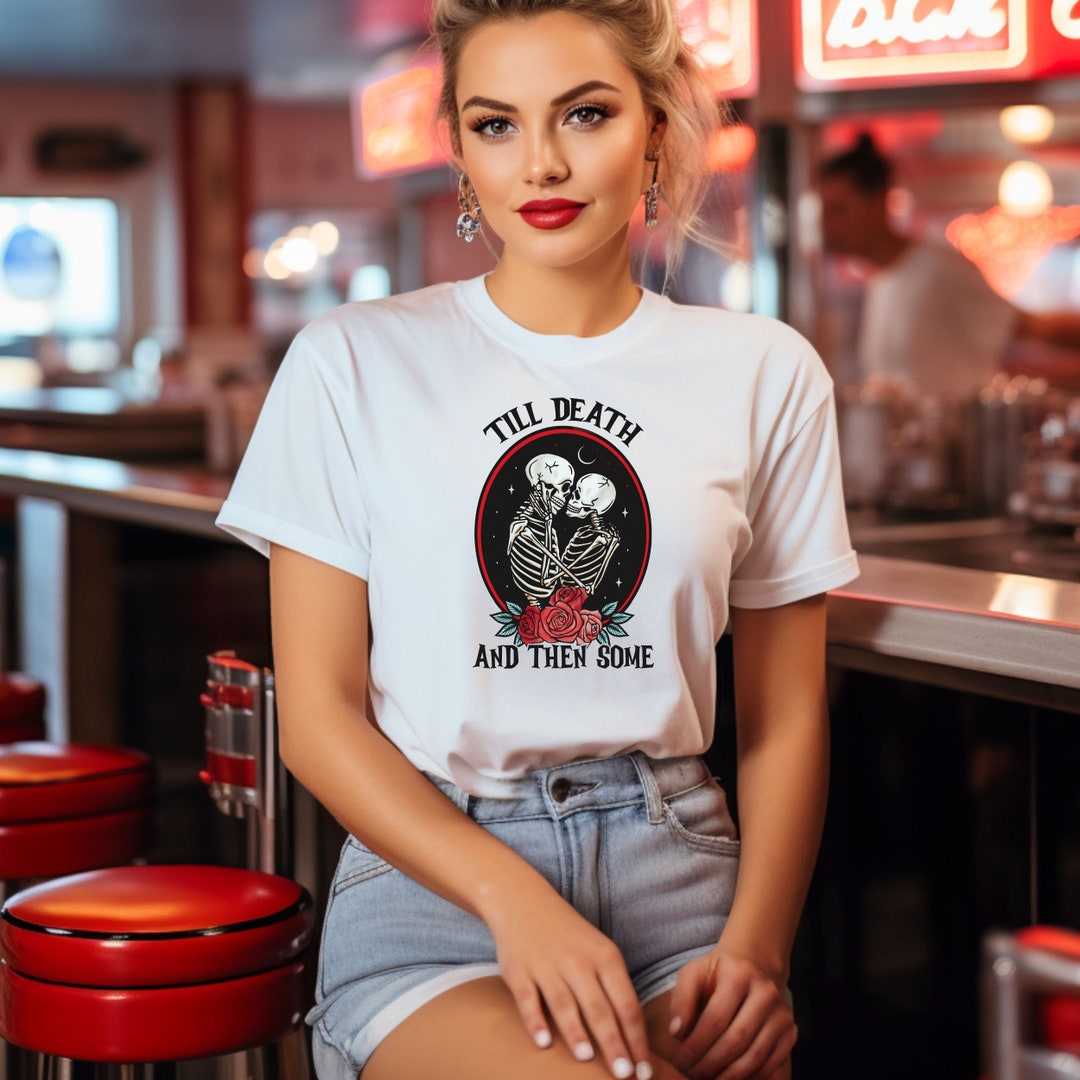 Eternal Love Tee, Valentines Day Tee, Floral Skull Shirt, Gift for Her ...