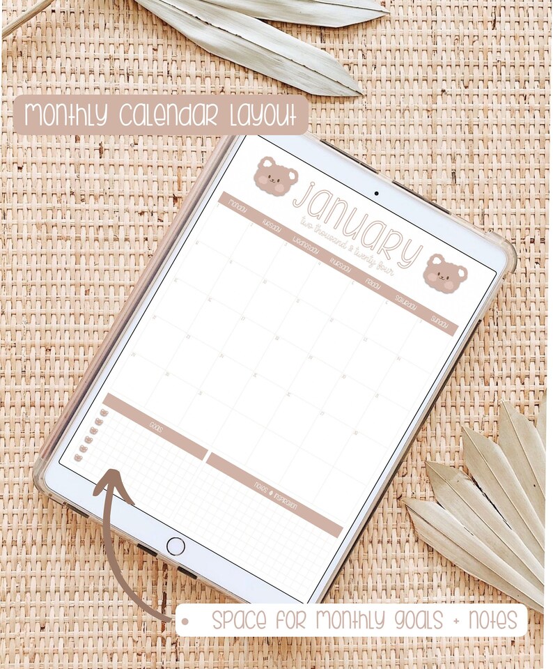 2024 Aesthetic Digital Planner Monthly Planner Week Planner Day Planner ...