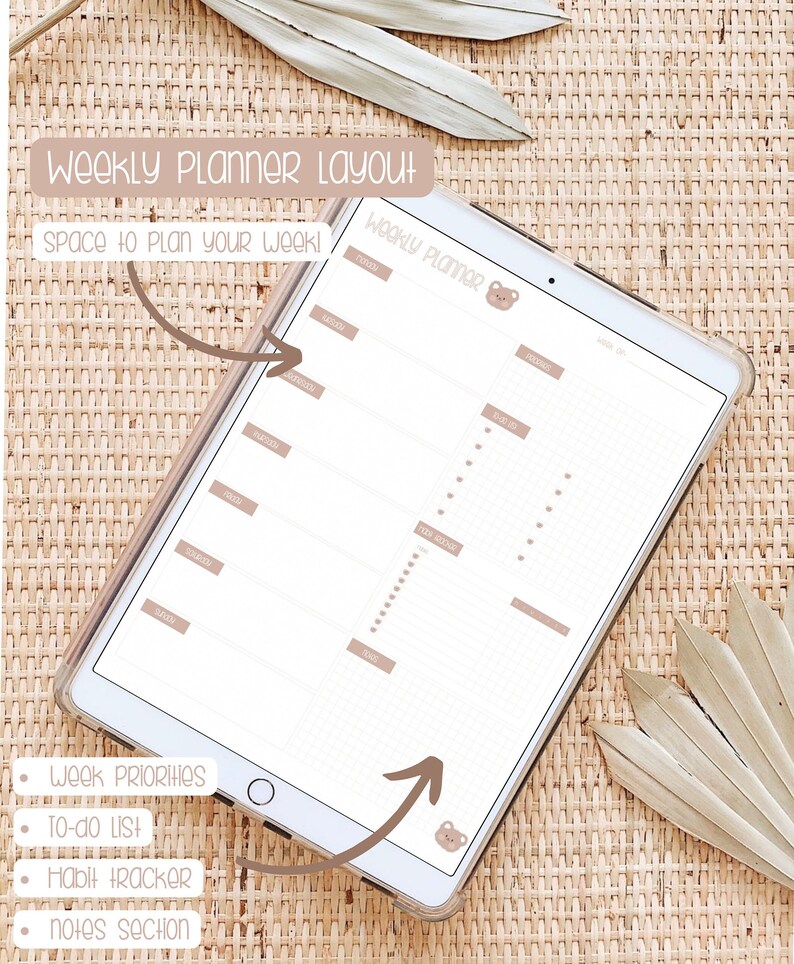 2024 Aesthetic Digital Planner Monthly Planner Week Planner Day Planner ...
