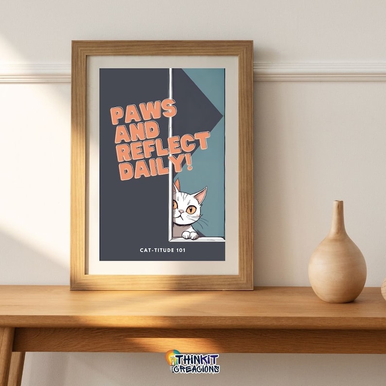 CAT-TITUDE 101 Poster Prints Set of 4 Motivational Quotes With Cute ...