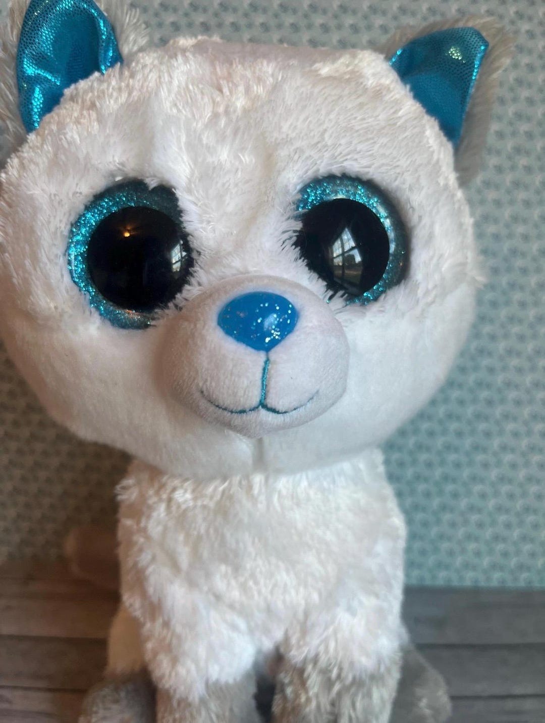Ty Beanie Boo Frost the White Arctic Fox With Blue Accents 9” RARE - Etsy