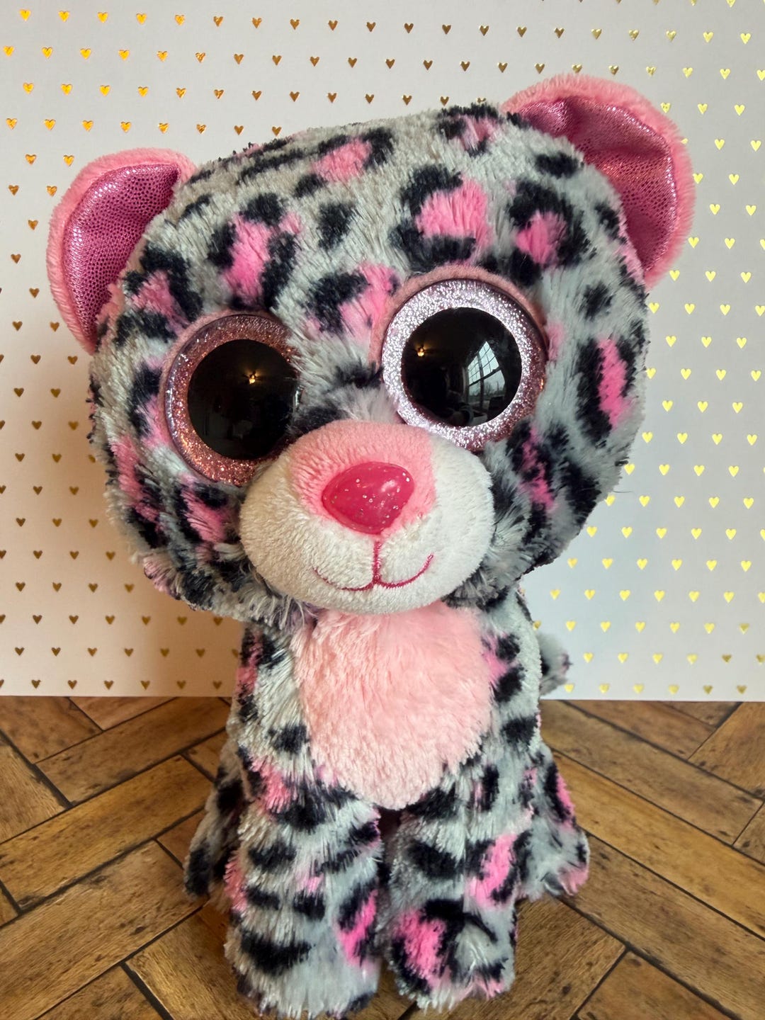 Ty Beanie Boo Tasha the Grey Leopard With Pink Spots 6” - Etsy