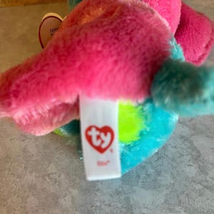 Ty Beanie Boo Elfie the Neon Green, Blue, & Pink Elephant 6” NWT ...